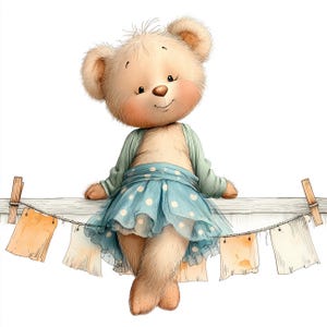 12 PNG Spring Teddy Bear Clipart Set Bundle,instant Download,commercial ...