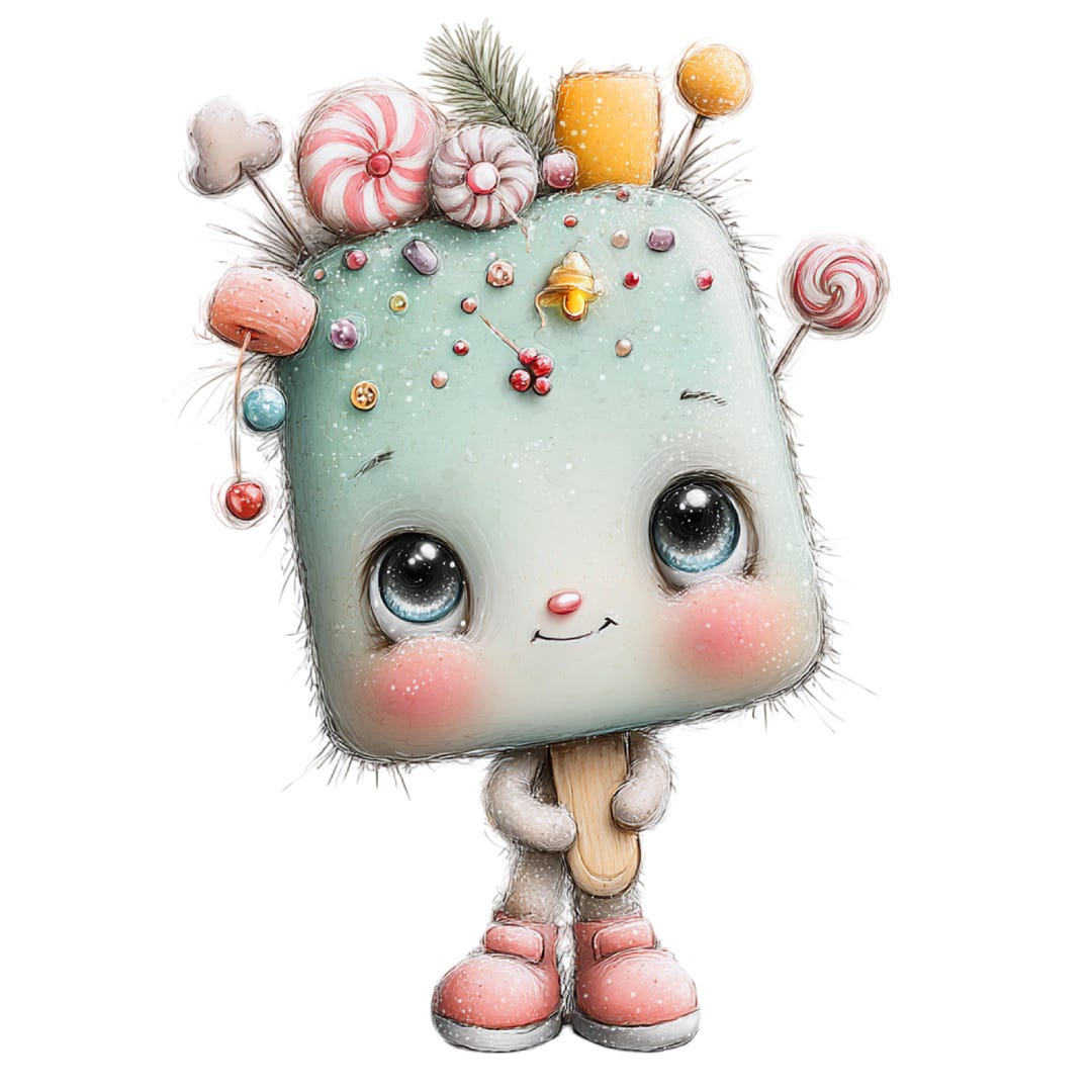 Christmas Cute Popsicle Clipart – Sweet Holiday PNG Set (instant ...