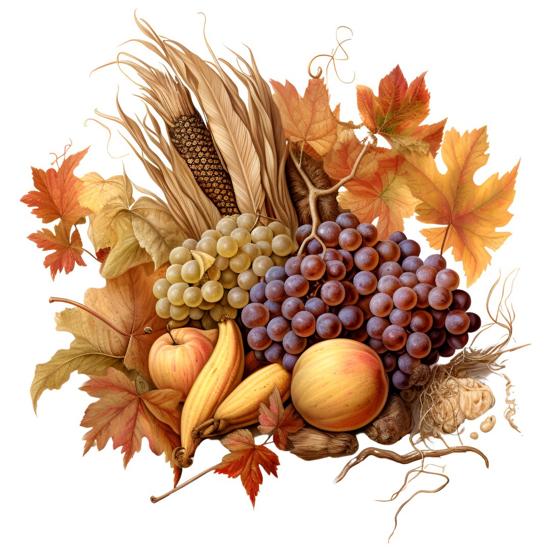 Fall Clipart Bundle: Autumn-themed Watercolor PNG Images (digital ...