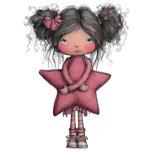 Whimsical Girl Clipart – Cute Character PNG Set (instant Download ...