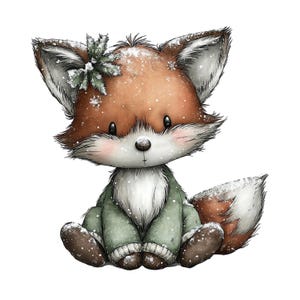 Whimsical Christmas Animal Clipart – Festive Woodland PNG Set (instant ...