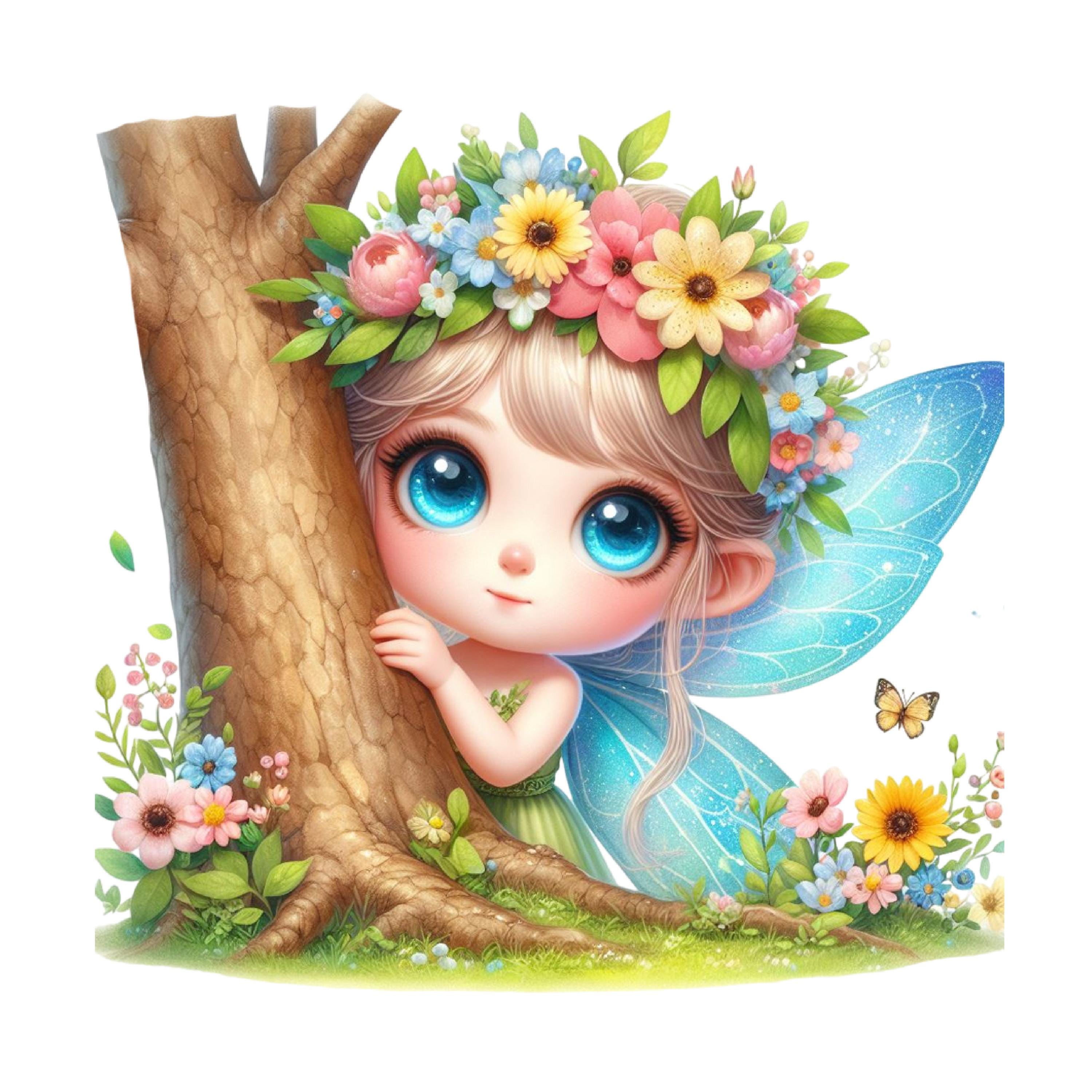 Floral Fairy Watercolor Clipart: Mega Bundle PNG, JPG (commercial Use ...