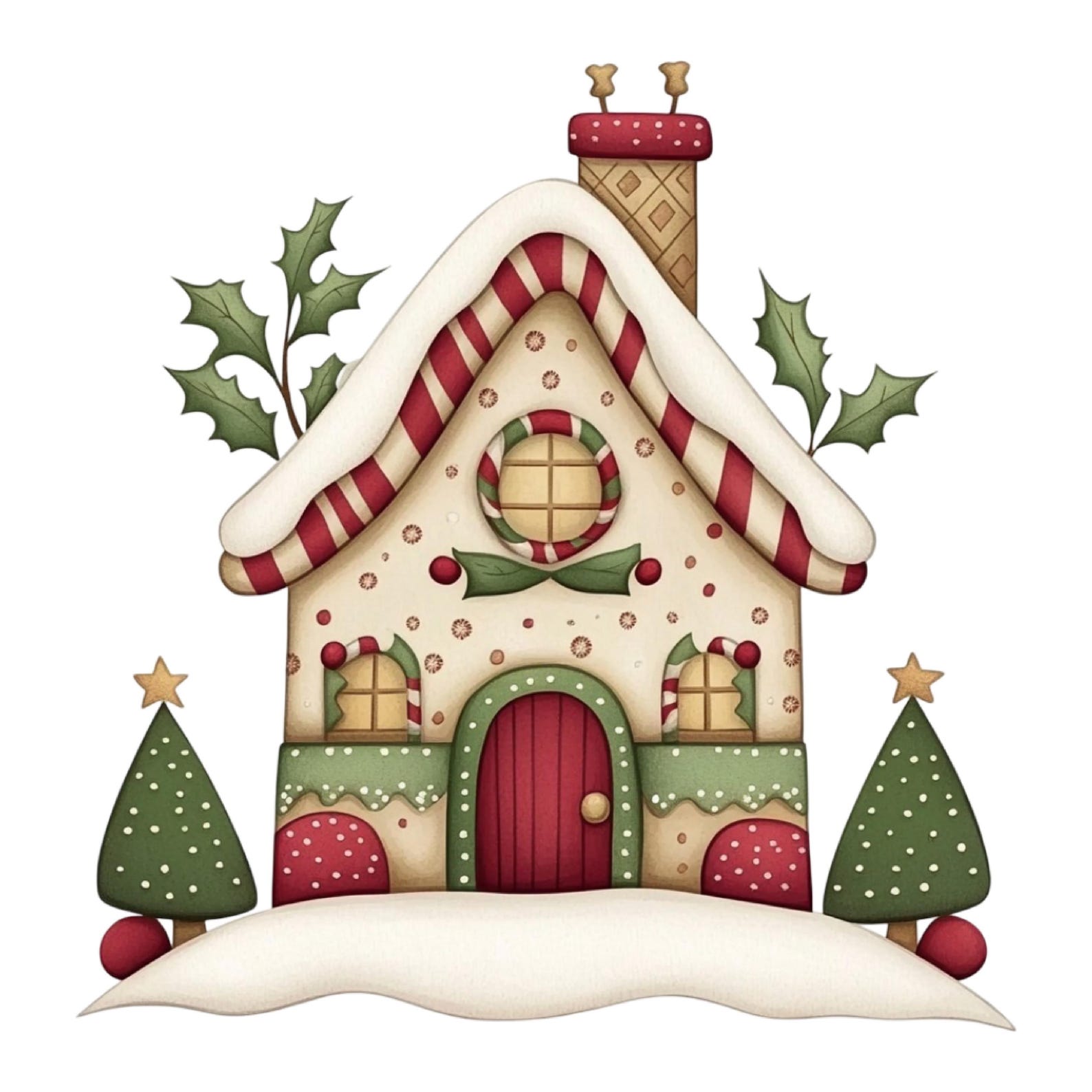 Cute Mini Christmas Houses Clipart: Whimsical Holiday Village PNG ...