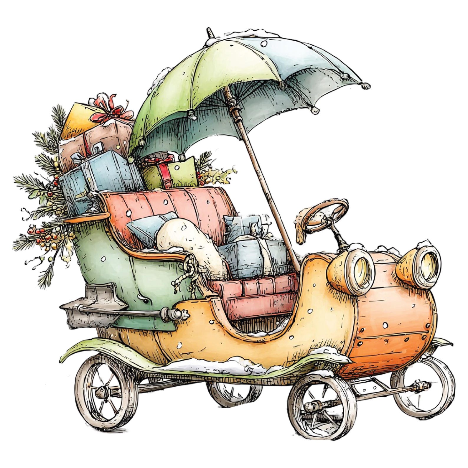 Whimsical Christmas Clipart – Festive Holiday PNG Bundle (digital ...