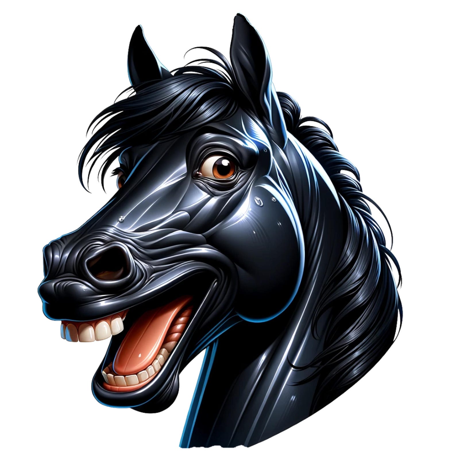 16 PNG Laughing Horse Face Clipart Bundle,color Clipart,digital ...