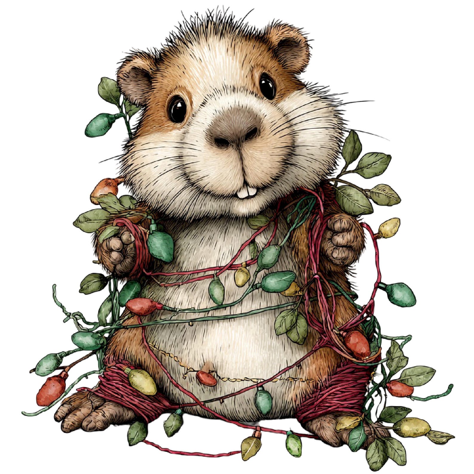 Christmas Capybara Clipart – Whimsical Watercolor Holiday Animal PNG ...