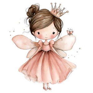 Watercolor Whimsical Fairy Clipart – Magical Fantasy PNG Set (instant ...