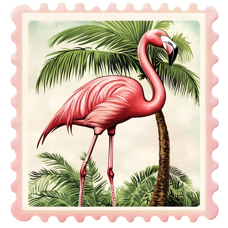 Retro Summer Postage Clipart: Vintage Travel Stamp PNG Images (digital ...