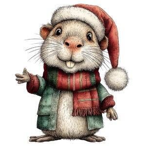 Christmas Capybara Clipart – Whimsical Watercolor Holiday Animal PNG ...