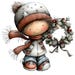 Christmas Little Girl Clipart 2 : Cute Holiday PNG Bundle (digital ...