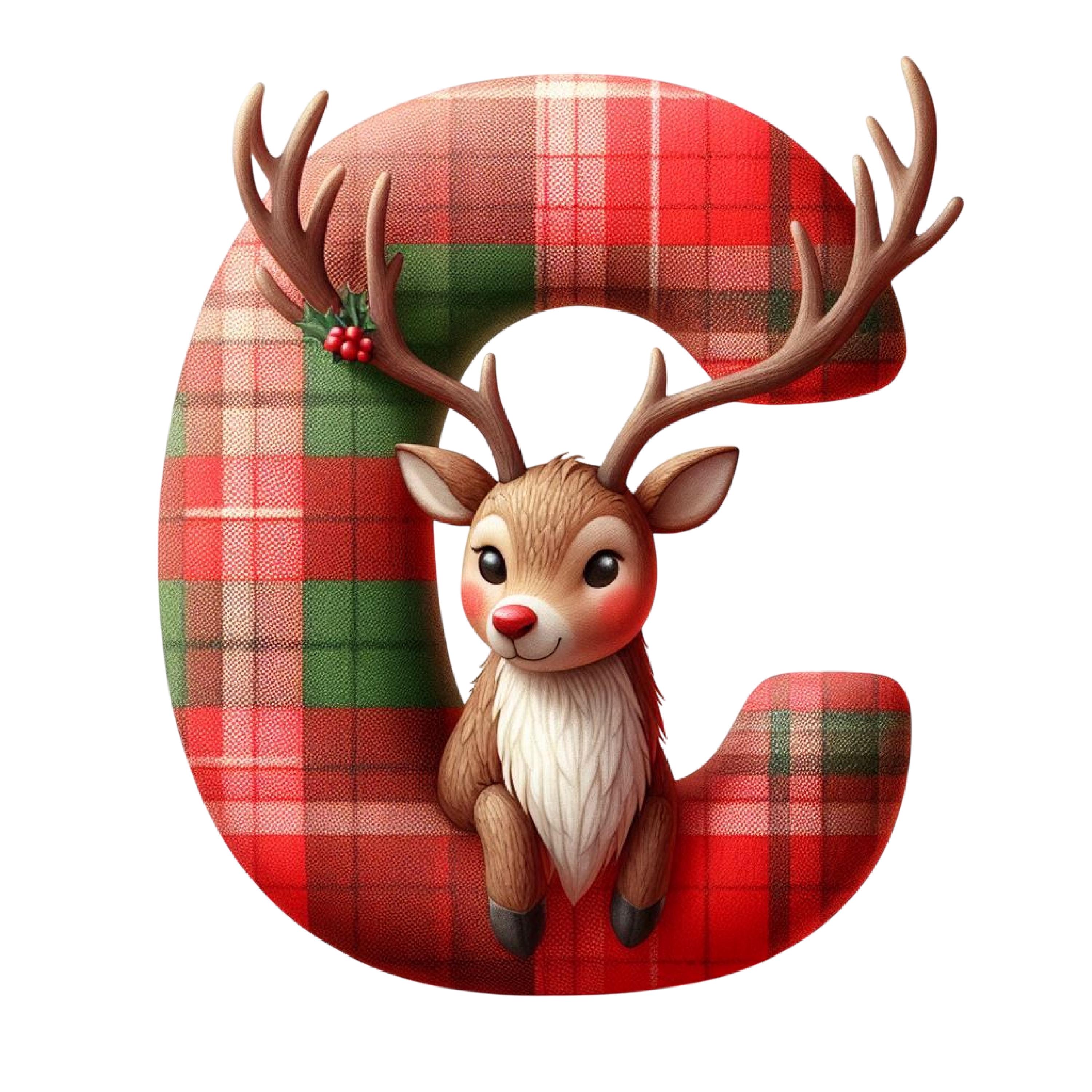 Christmas Reindeer Alphabet PNG – Festive Letter Clipart Set (digital ...