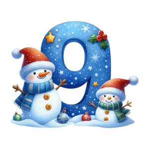 Christmas Snowman Alphabet Clipart Set: Holiday Letter Illustration ...