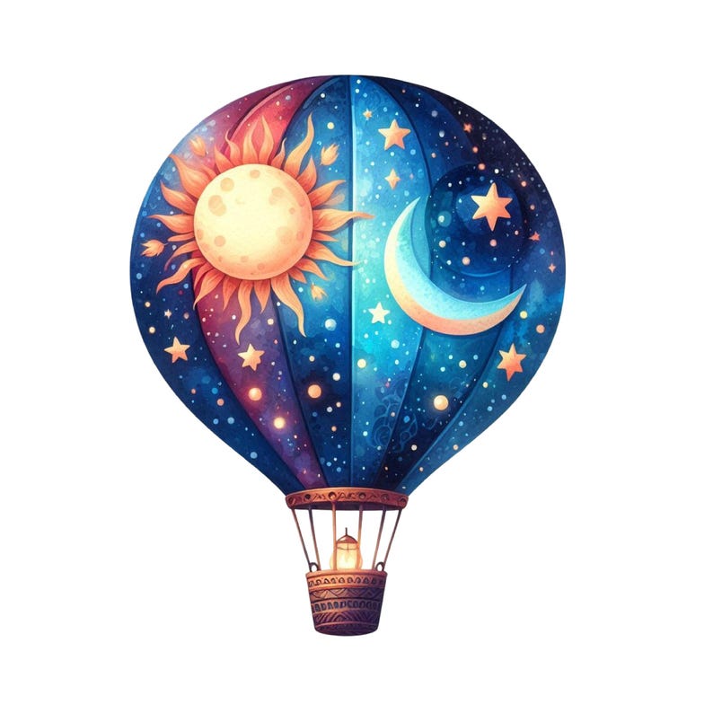 25 PNG Hot Air Balloons Clipart, Dijital Clipart,watercolor Clipart ...