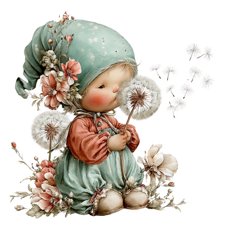Conjunto de Ilustrações de Gnomos da Primavera: Arte de Personagens ...