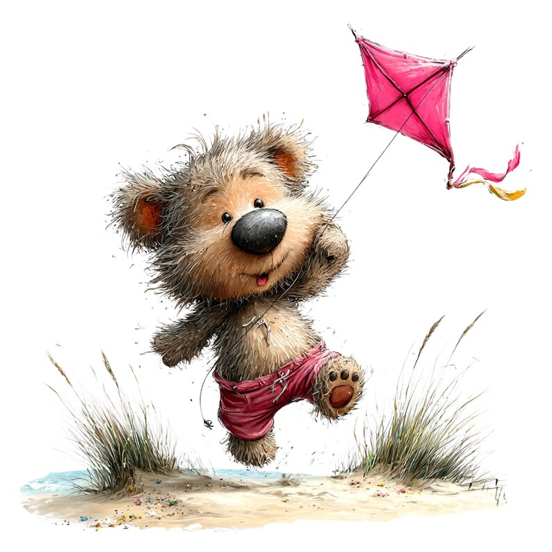 Funny Summer Teddy Bear PNG Clipart for Stickers Cards 41 PNG - Etsy