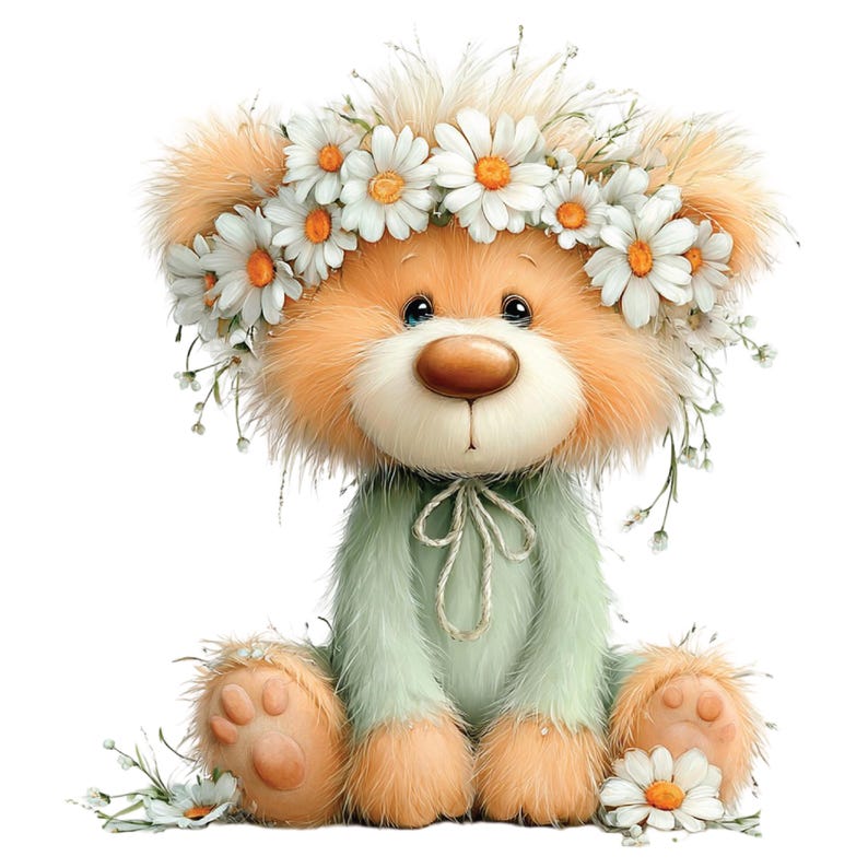 Spring Teddy Bear Illustration Bundle: Seasonal Character Art Set 52 ...