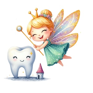 27 PNG Mascot Cute Tooth Fairy Clipart,scrapbook Images,watercolor ...