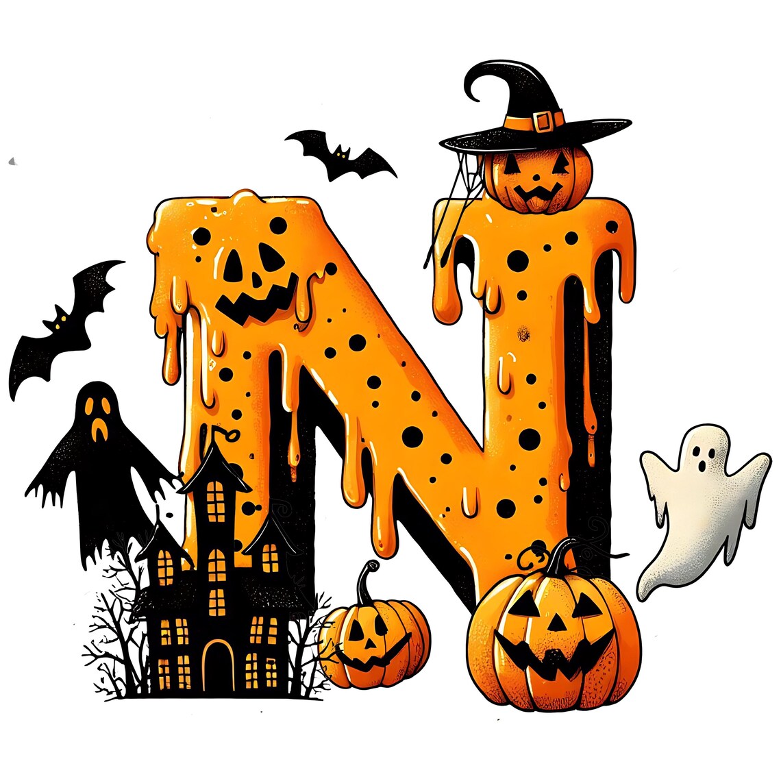 Halloween Alphabet Letters Clipart: Spooky A–Z PNG Images for ...