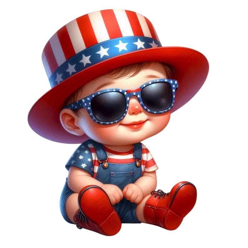 28 PNG 4th of July Cute Baby Boy Clipart, Dijital Download,american ...
