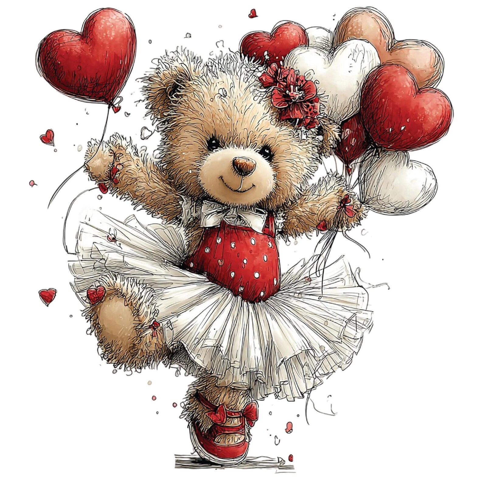 Valentine's Day Teddy Bear Clipart: Love Graphics Digital Download 36 ...