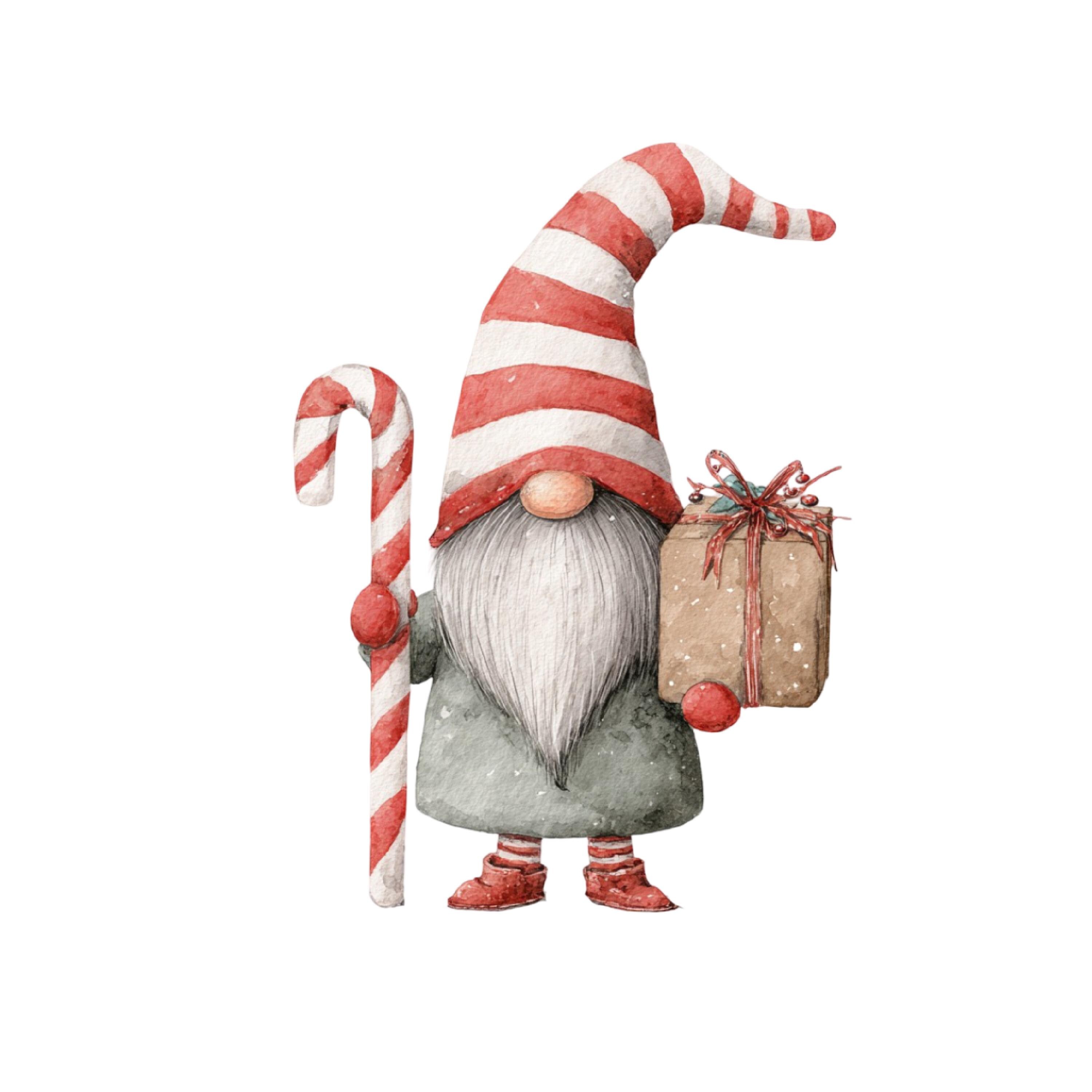 Christmas Gnomes Watercolor Clipart: Cute Holiday PNG Images (digital ...