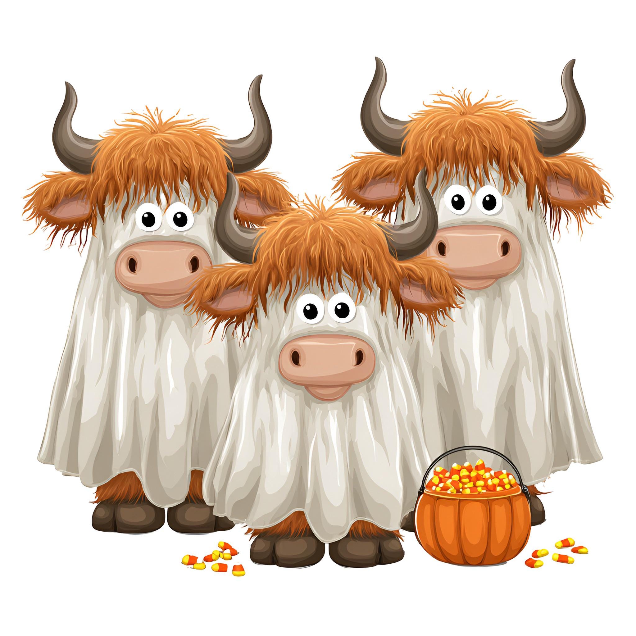 Halloween Animals Clipart Bundle: Spooky Goose, Cow, Rooster, Horse ...