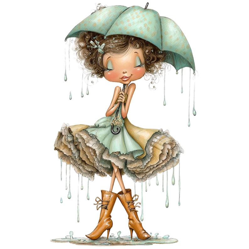 Whimsical Lady Clipart Set: Character Illustration Bundle 34 PNG - Etsy