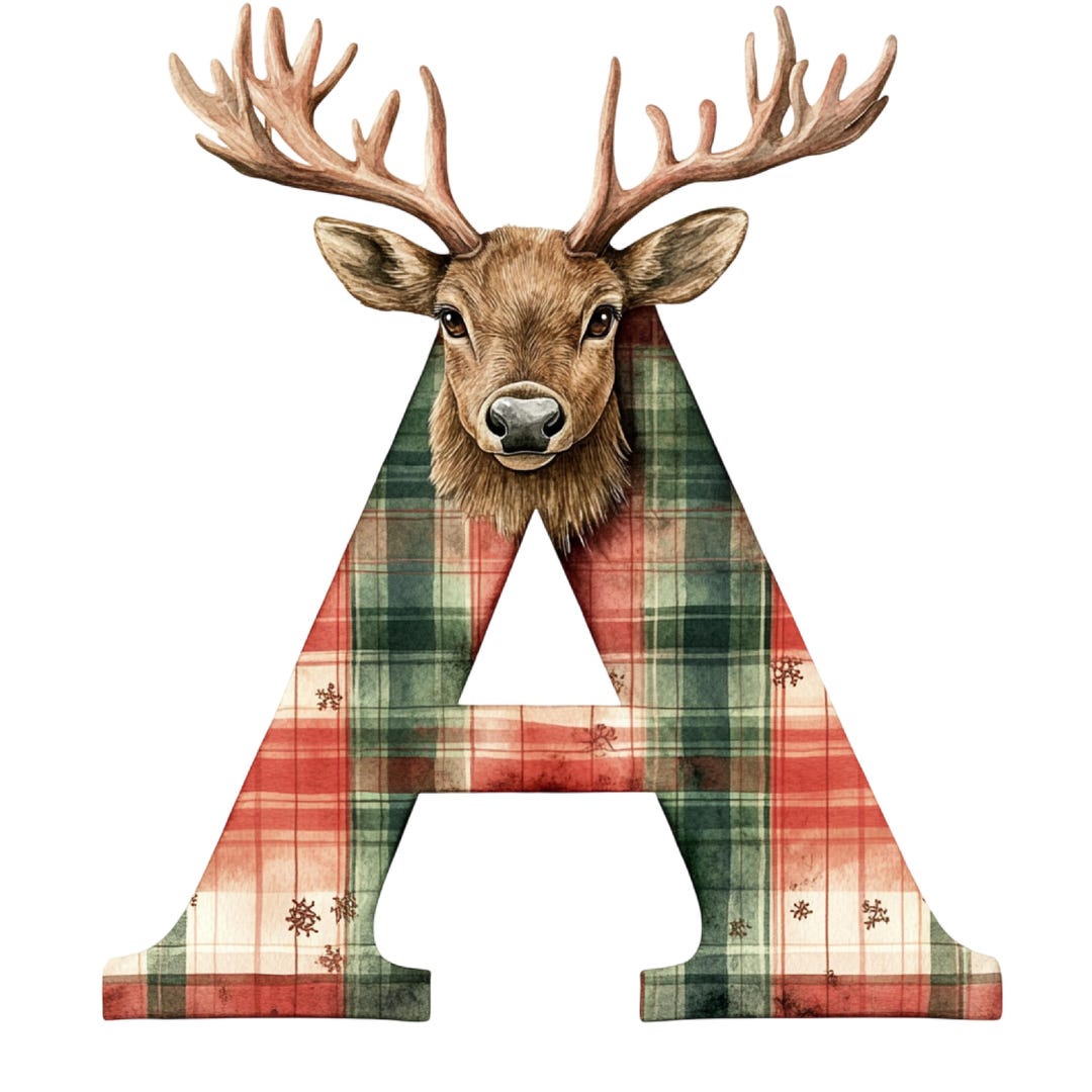 Christmas Reindeer Alphabet PNG – Festive Letter Clipart Set (digital ...