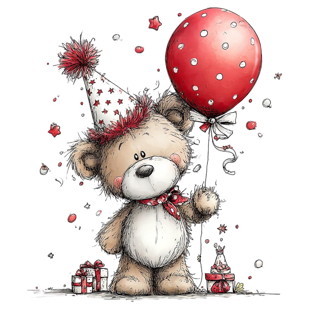 Whimsical Birthday Party Animals Clipart Set: Celebration Bundle 34 PNG ...