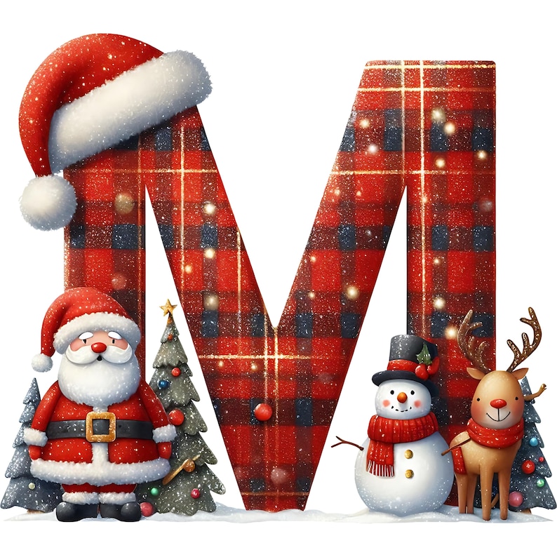 Christmas Alphabet Letter Sublimation Bundle: Festive Holiday PNG ...