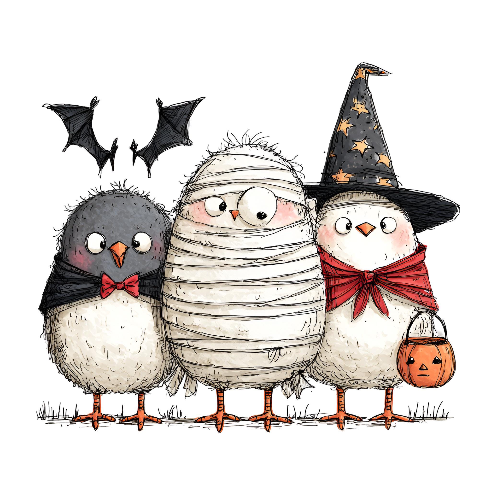 Halloween Animals Clipart Bundle: Spooky Goose, Cow, Rooster, Horse ...