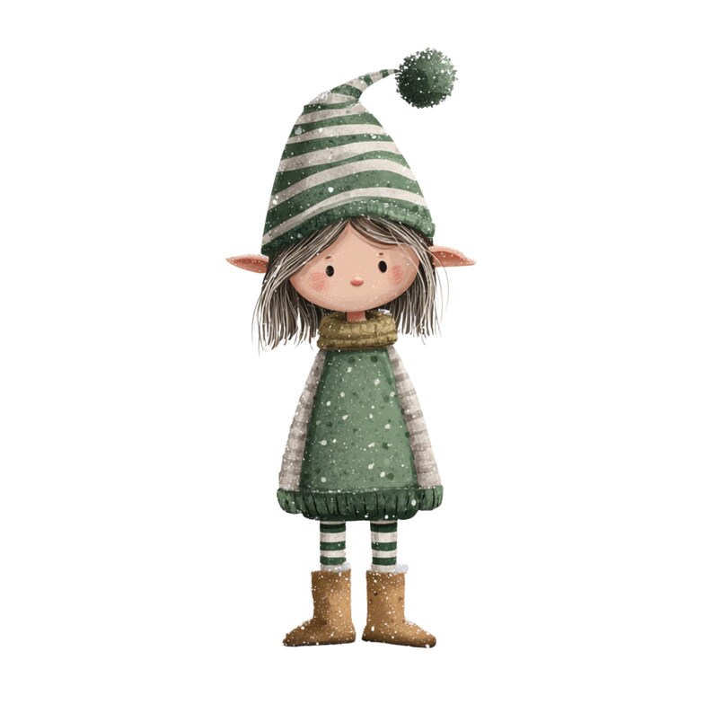 Christmas Elf Clipart: Cute Holiday PNG Images (digital Download) 20 ...
