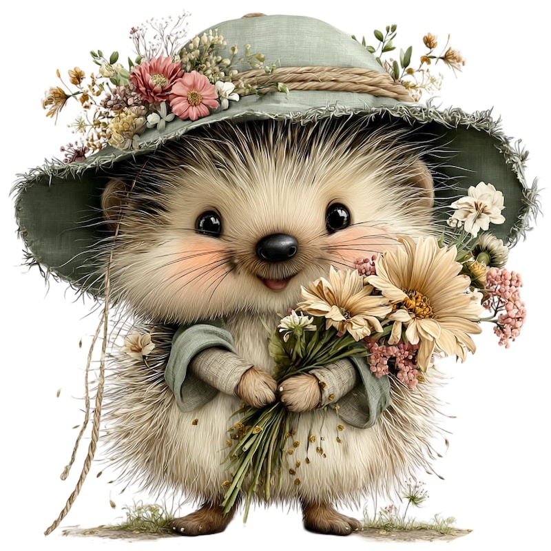 Autumn Hedgehog Clipart - Etsy