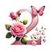 Watercolor Pink Spring Floral Alphabet: Elegant Letter PNG Images ...