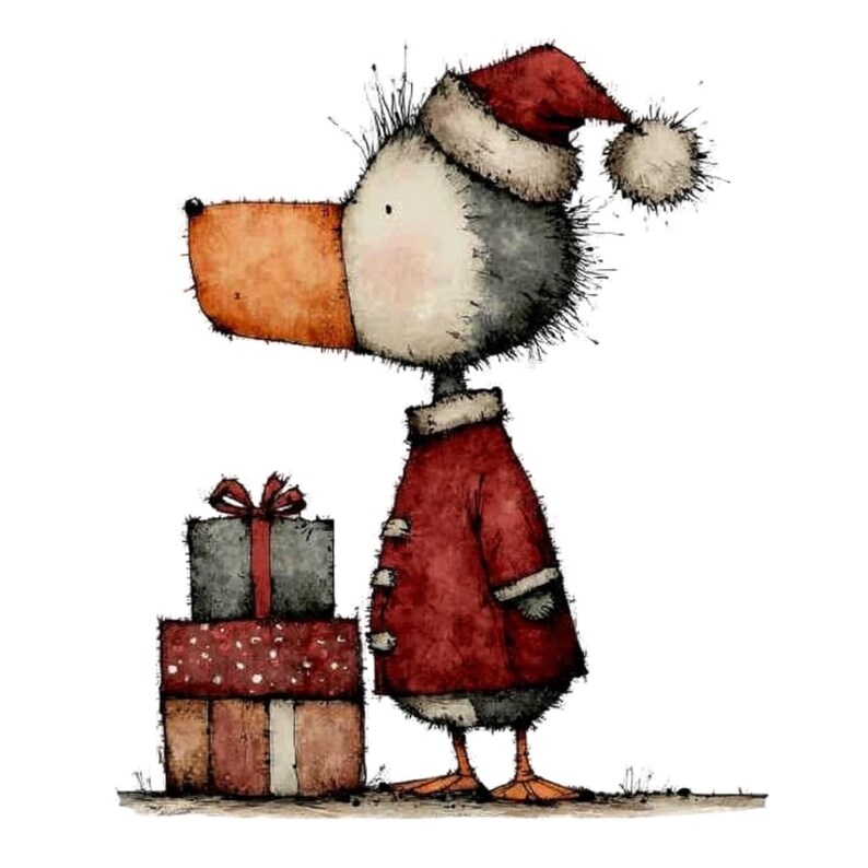 Quirky Christmas Animals Clipart – Whimsical Holiday Creatures PNG ...