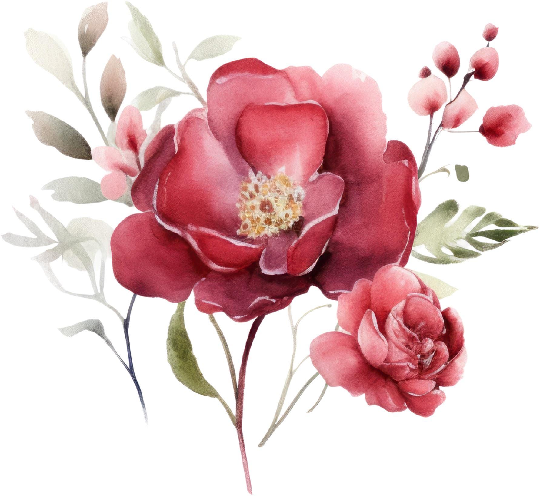 10 PNG Watercolor Red Flowers Clipart,digital Clipart,png Clipart ...