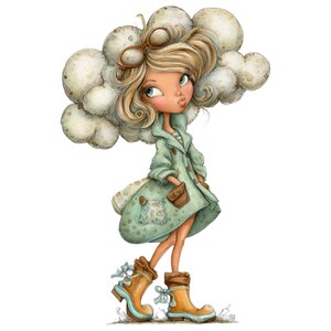 Whimsical Lady Clipart Set: Character Illustration Bundle 34 PNG - Etsy