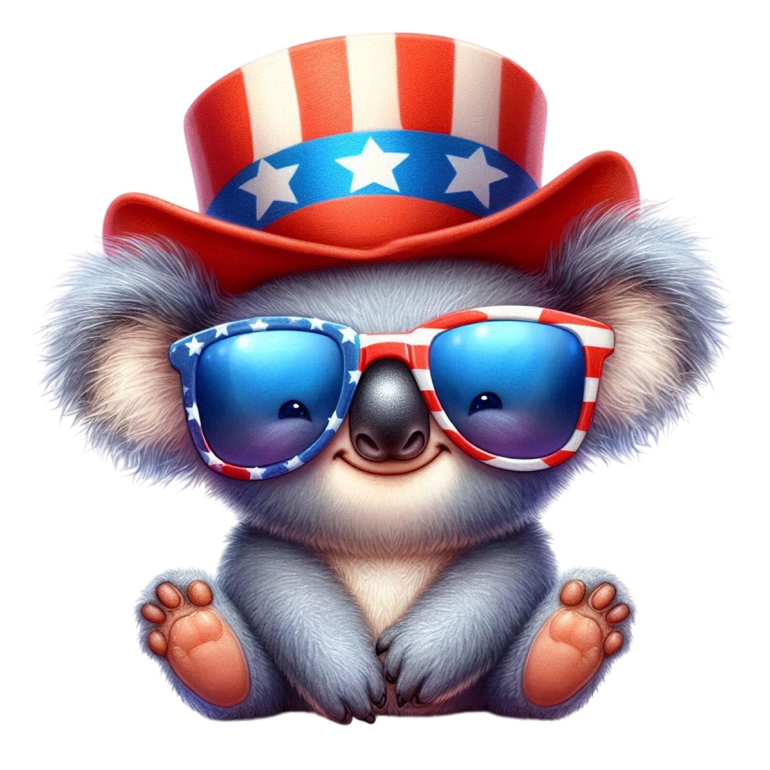 4th of July Baby Animals Clipart – Cute Patriotic Wildlife PNG Bundle ...
