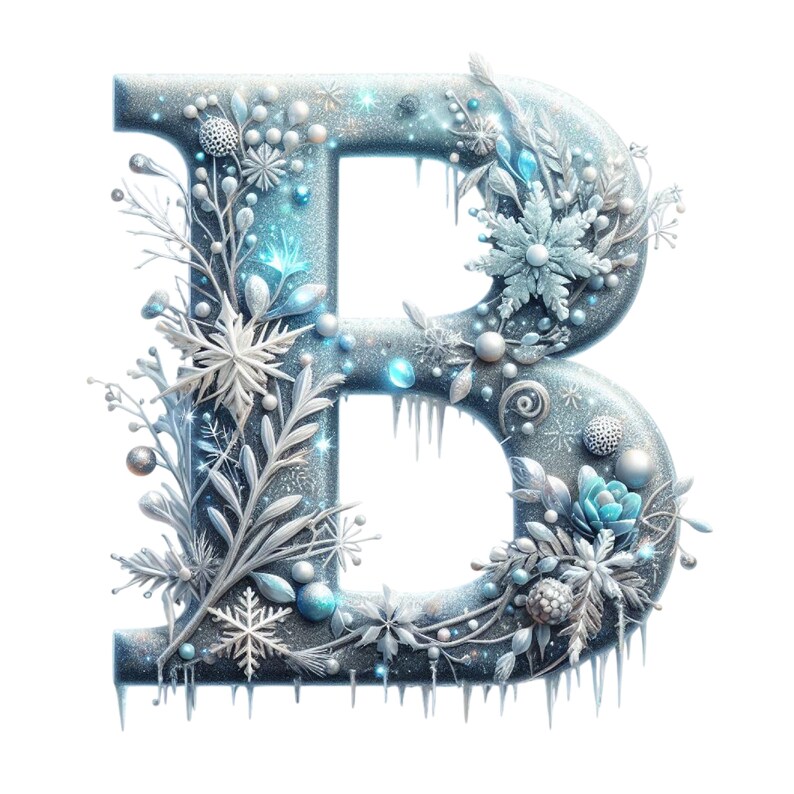 Winter Wonderland Letter Set: Snowy Alphabet PNG Images (digital ...