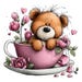 Teddy Bear Valentine's Day Clipart: Love Graphics Digital Download 55 ...