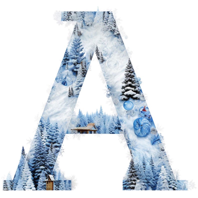 Winter Alphabet Clipart Set: Seasonal Letter Illustration Bundle 26 PNG ...