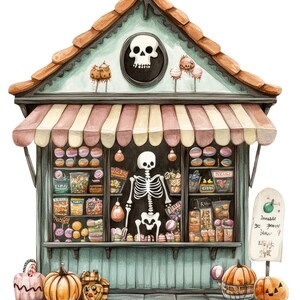 Halloween Candy Store Clipart: Commercial Use PNG & JPG (digital ...