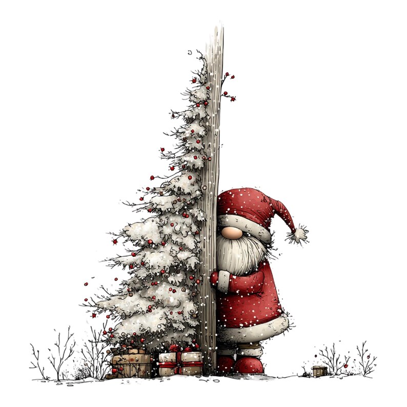 Whimsical Peeking Christmas Set: Festive Holiday Art Bundle 24 PNG - Etsy