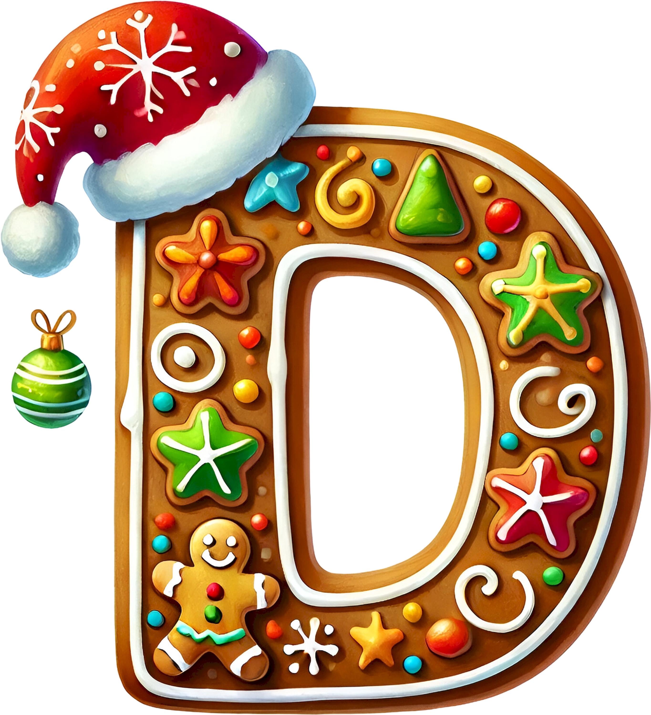 Christmas Alphabet PNG Clipart Bundle: Festive Letters & Numbers ...