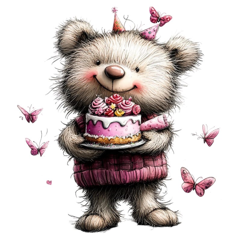 Birthday Bears Clipart Set: Party Celebration Art Bundle 30 PNG - Etsy