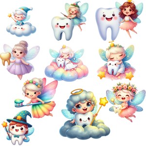 27 PNG Mascot Cute Tooth Fairy Clipart,scrapbook Images,watercolor ...