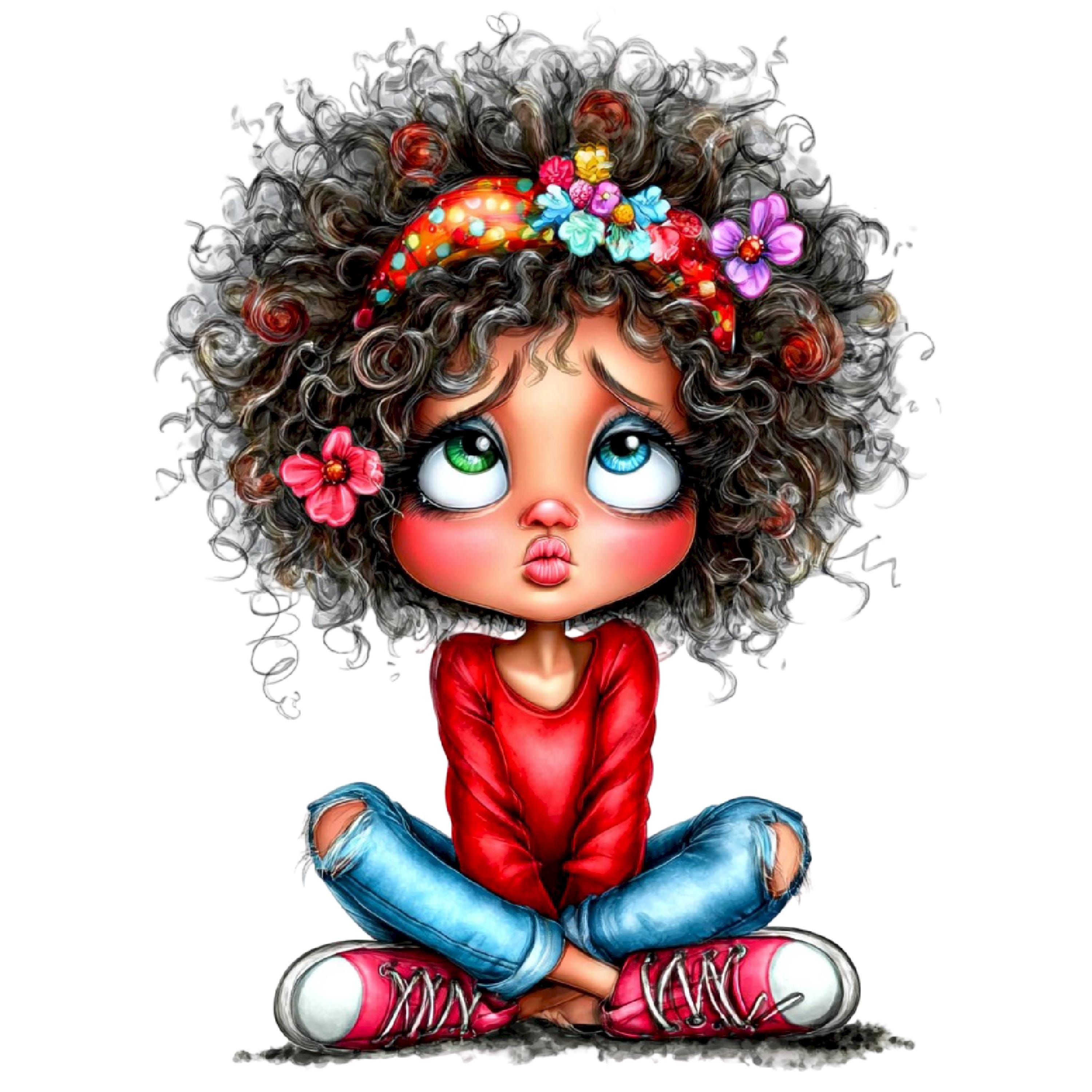 Quirky Frazzled Girl Set: Whimsical Character Art Bundle 36 PNG - Etsy