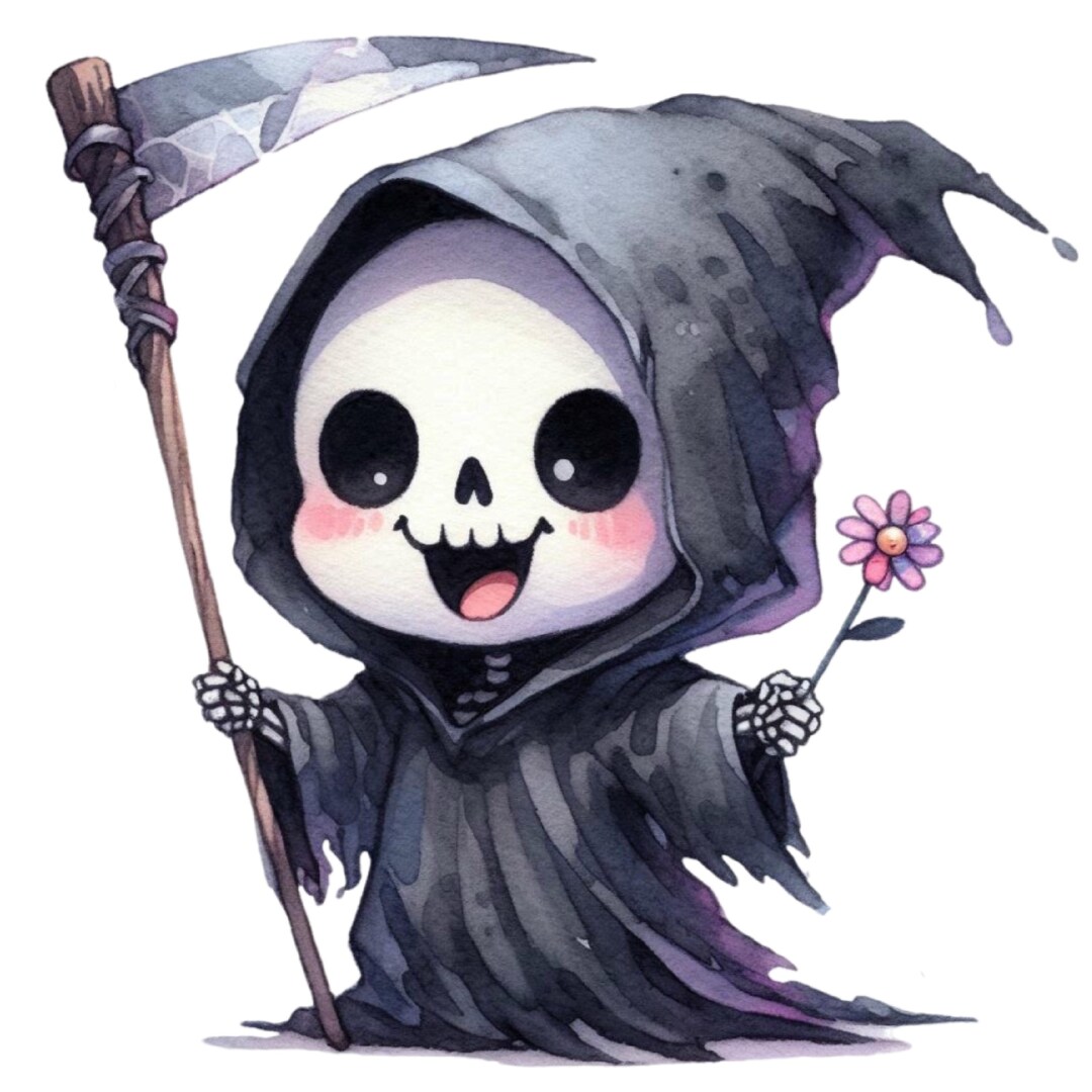27 PNG Cute Grim Reaper Sublimation Clipart,halloween Art, Halloween ...