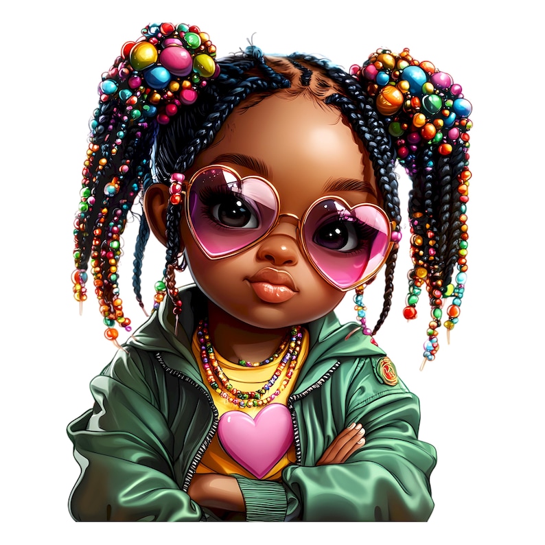 Black Girl PNG Afro Kids Clipart: Cute African American Girls Art ...