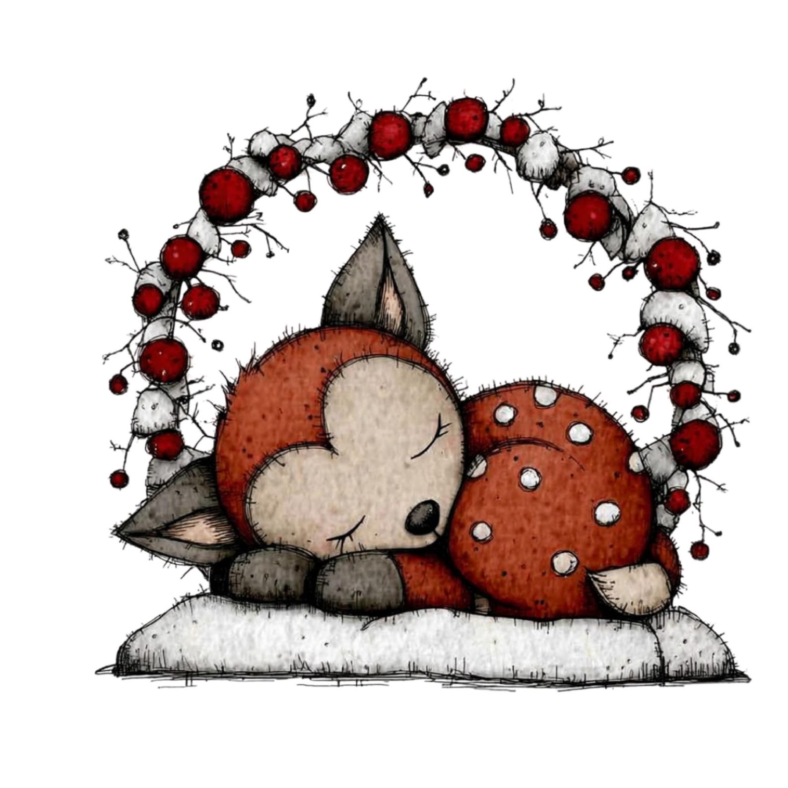 Quirky Christmas Animals Clipart – Whimsical Holiday Creatures PNG ...